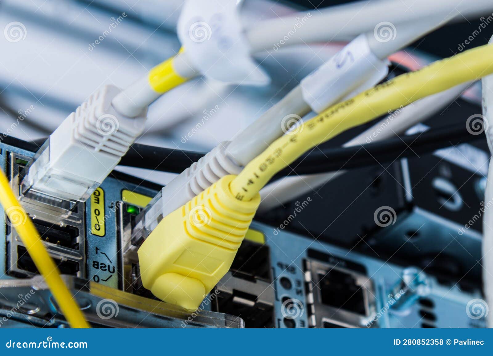 Ethernet Cables Connected To Switch Stock Photo - Image of industry ...