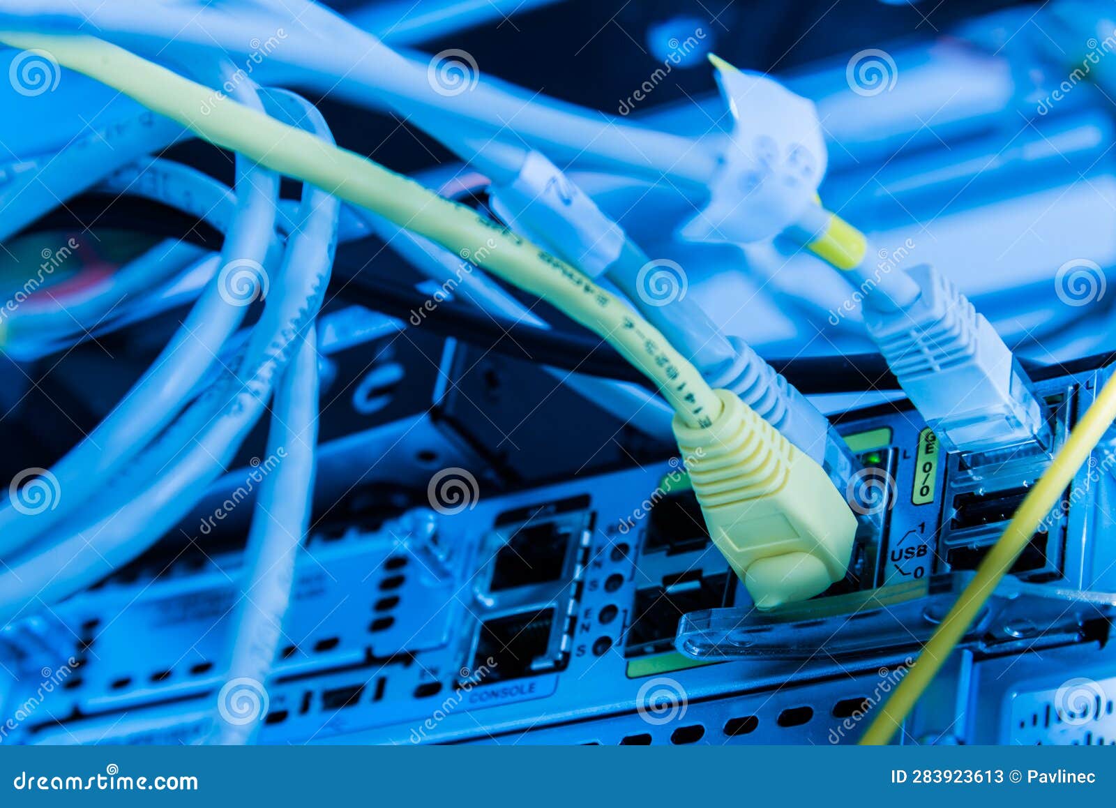 Ethernet Cables Connected To Switch Stock Image - Image of electronic ...