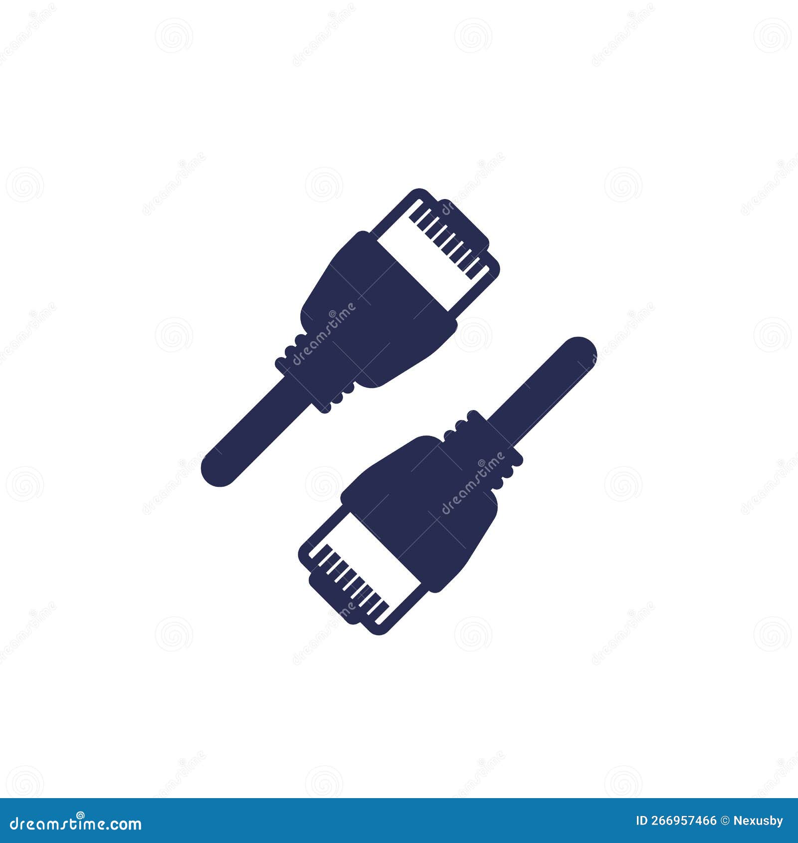 Ethernet Cables Icon on White Stock Vector - Illustration of broadband ...