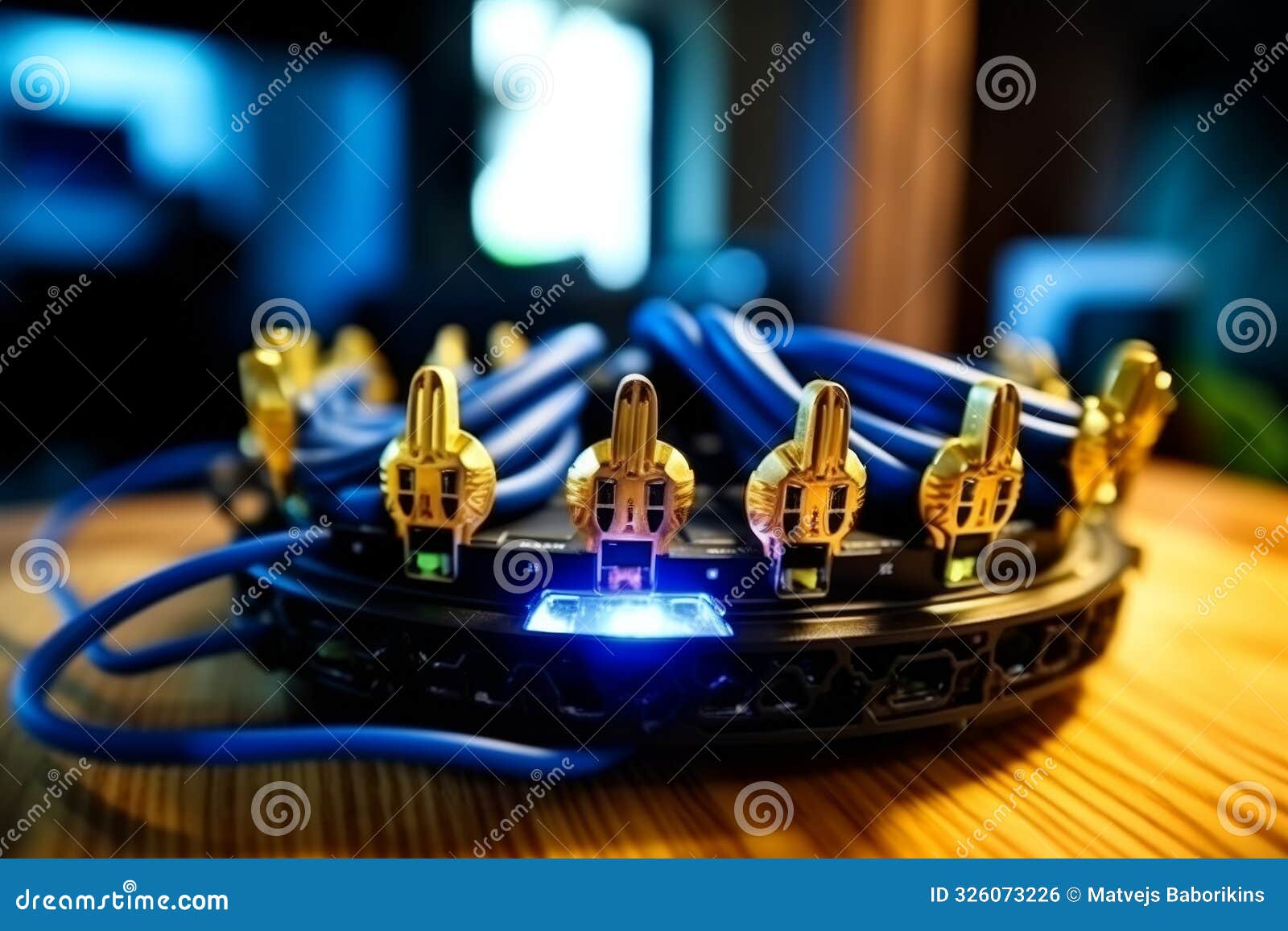 Ethernet Cables Linked To Server Rack for Optimized Network Structure and Improved Data Control ...