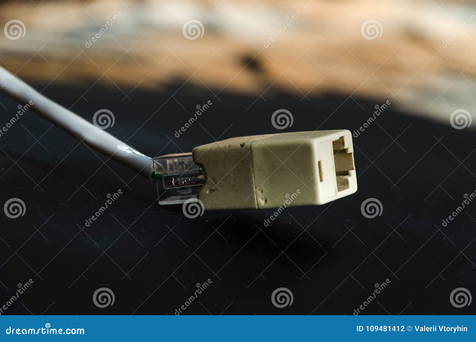 Ethernet Cables Plugged in stock photo. Image of cable - 109481412