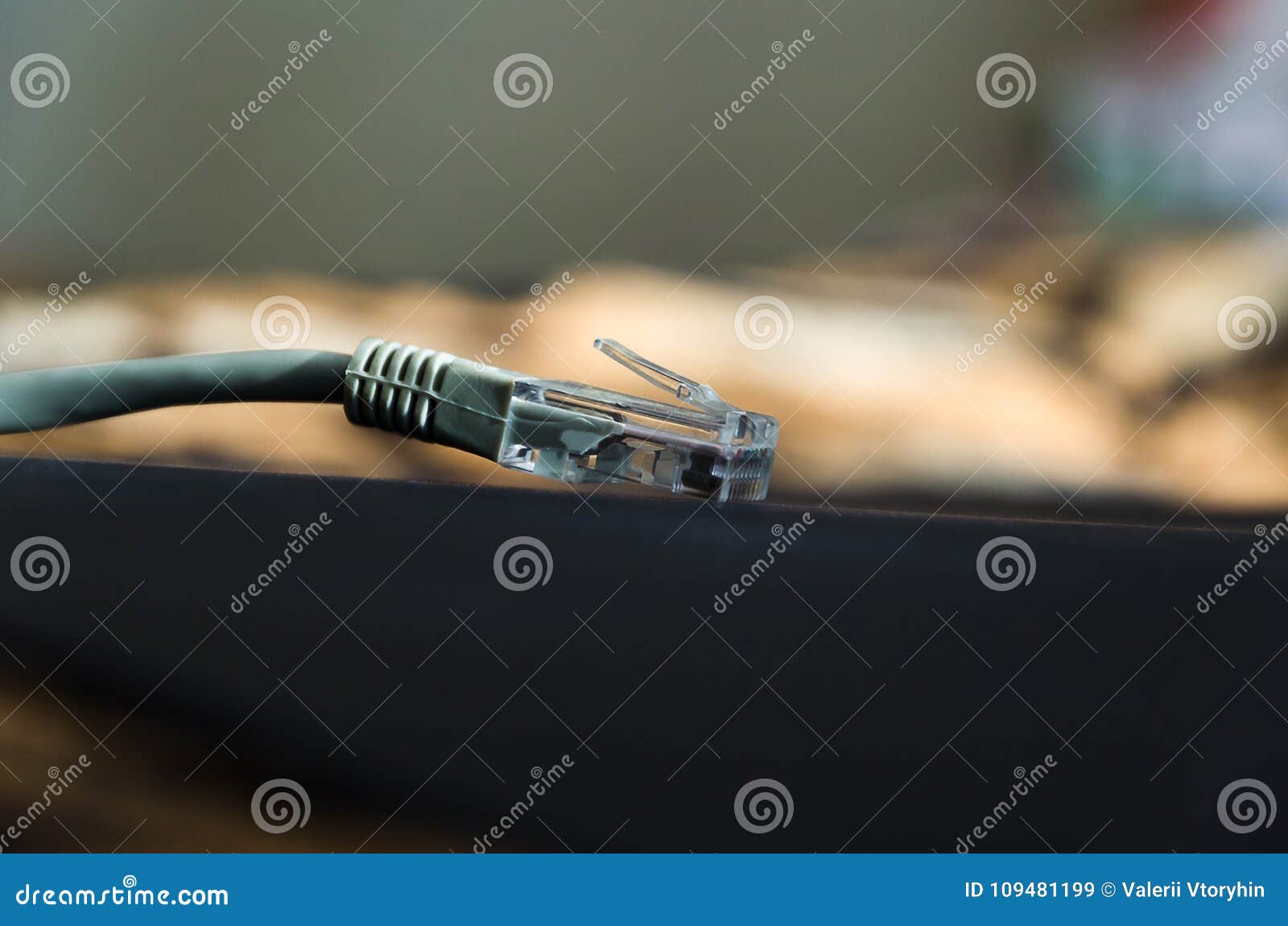 Ethernet Cables Plugged in stock image. Image of color - 109481199