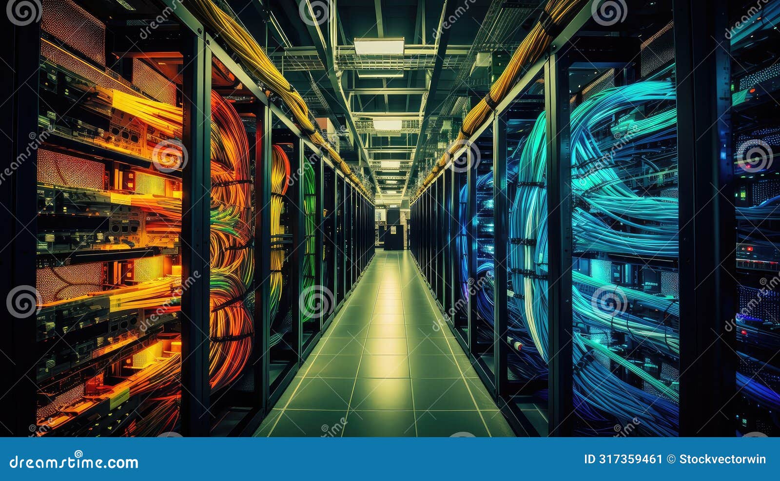 Ethernet cabling data stock illustration. Illustration of fiber - 317359461