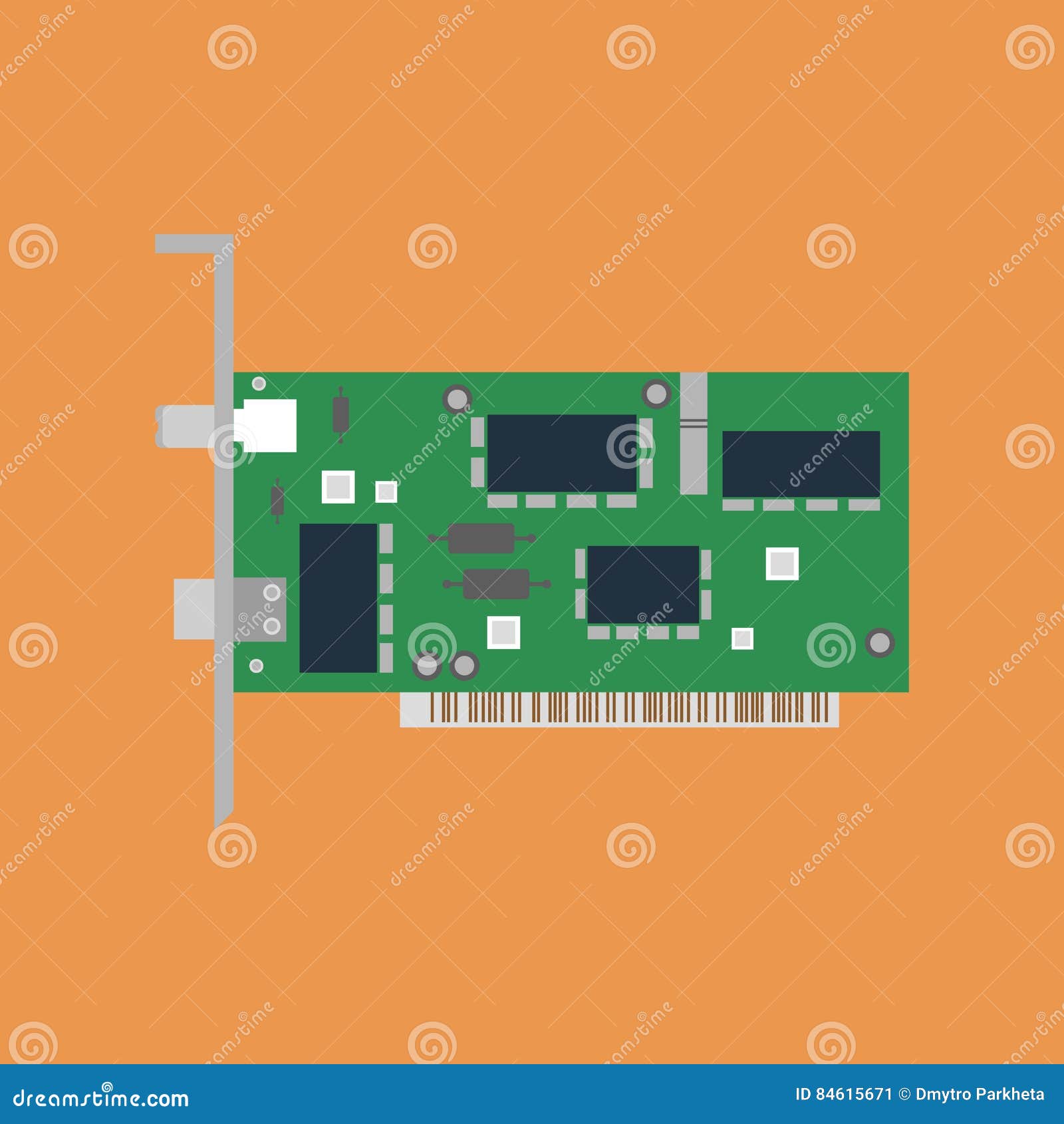 Ethernet card illustration stock vector. Illustration of adapter - 84615671
