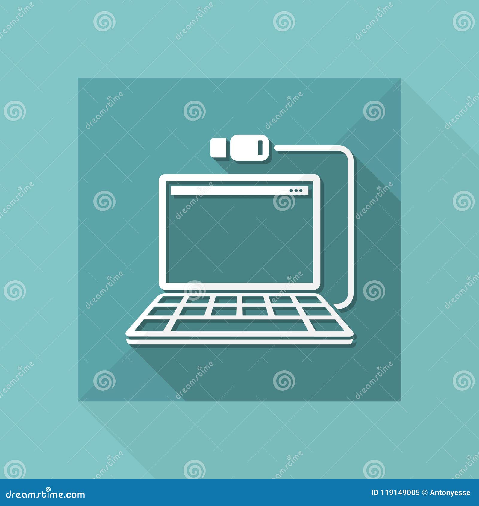 Ethernet Computer Cable - Flat Minimal Icon Stock Vector - Illustration ...