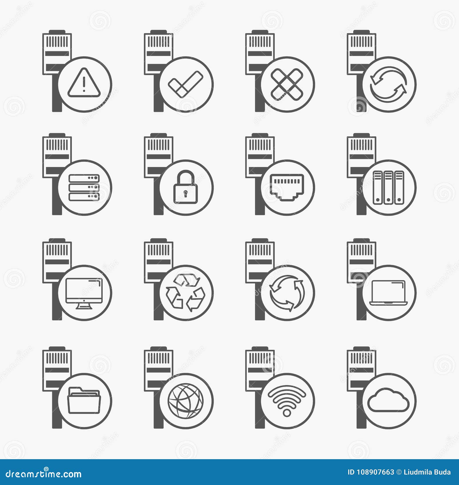 Ethernet Connection (vector) | CartoonDealer.com #2606179