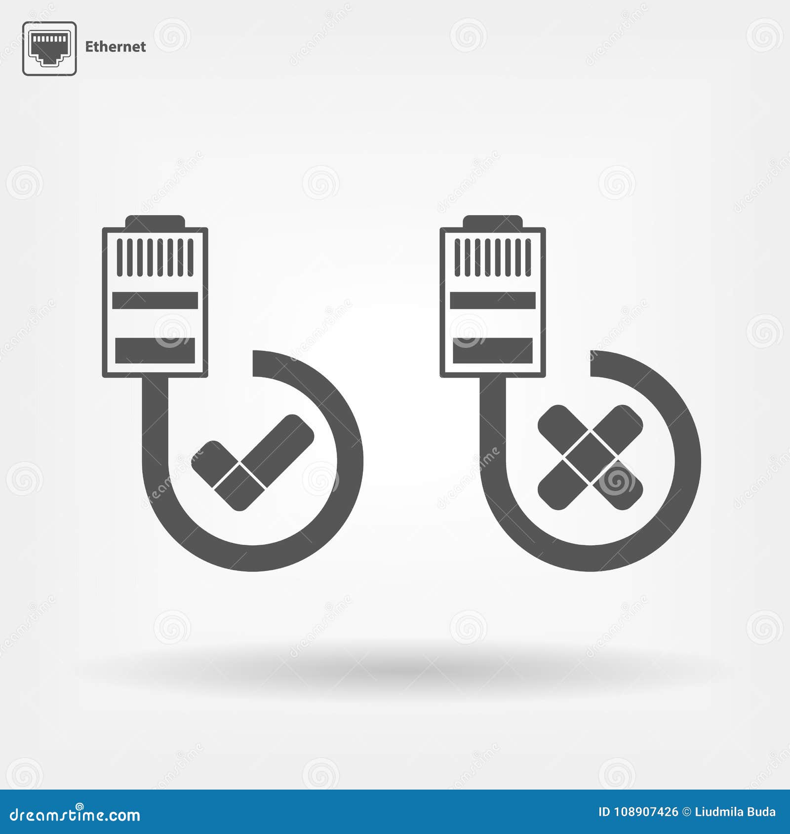Ethernet Connection State Icons. Stock Vector - Illustration of port ...