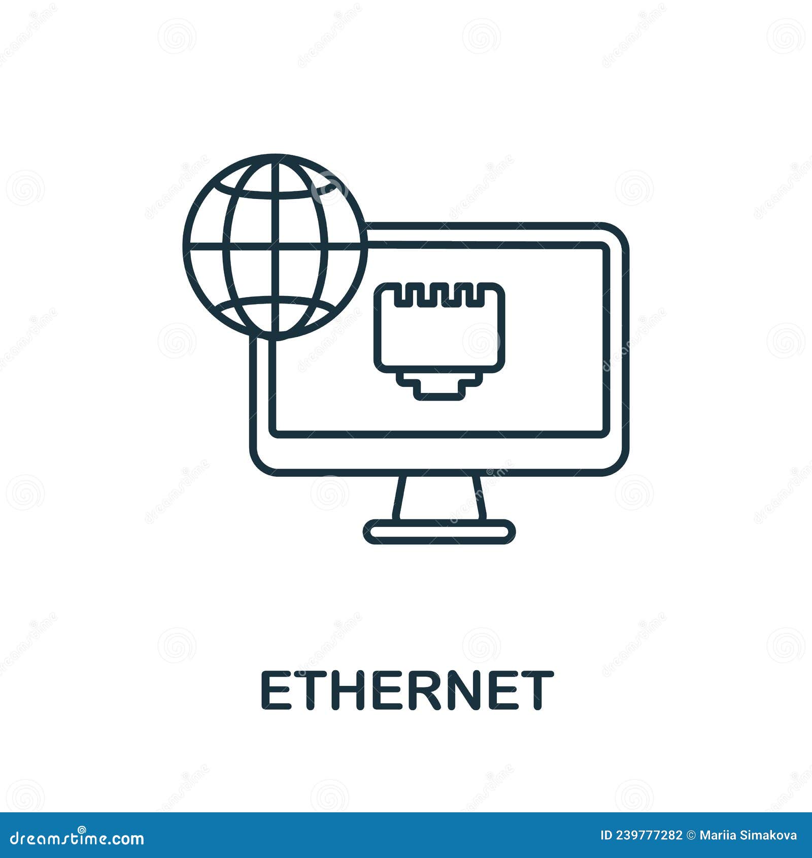 Ethernet Icon. Line Element from Internet Technology Collection. Linear ...