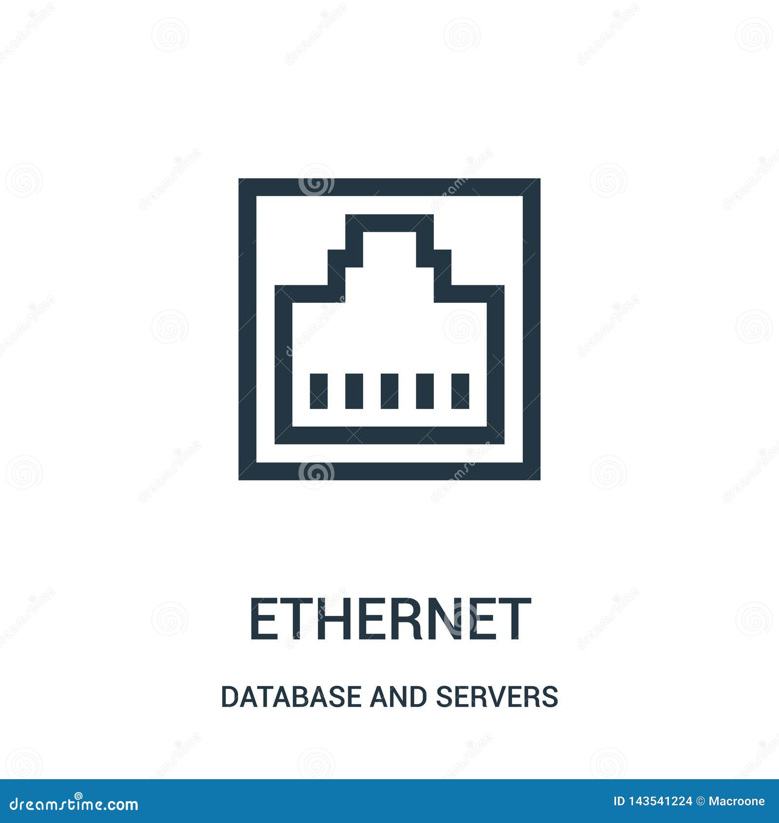 Ethernet Icon Vector From Database And Servers Collection Thin Line Ethernet Outline Icon