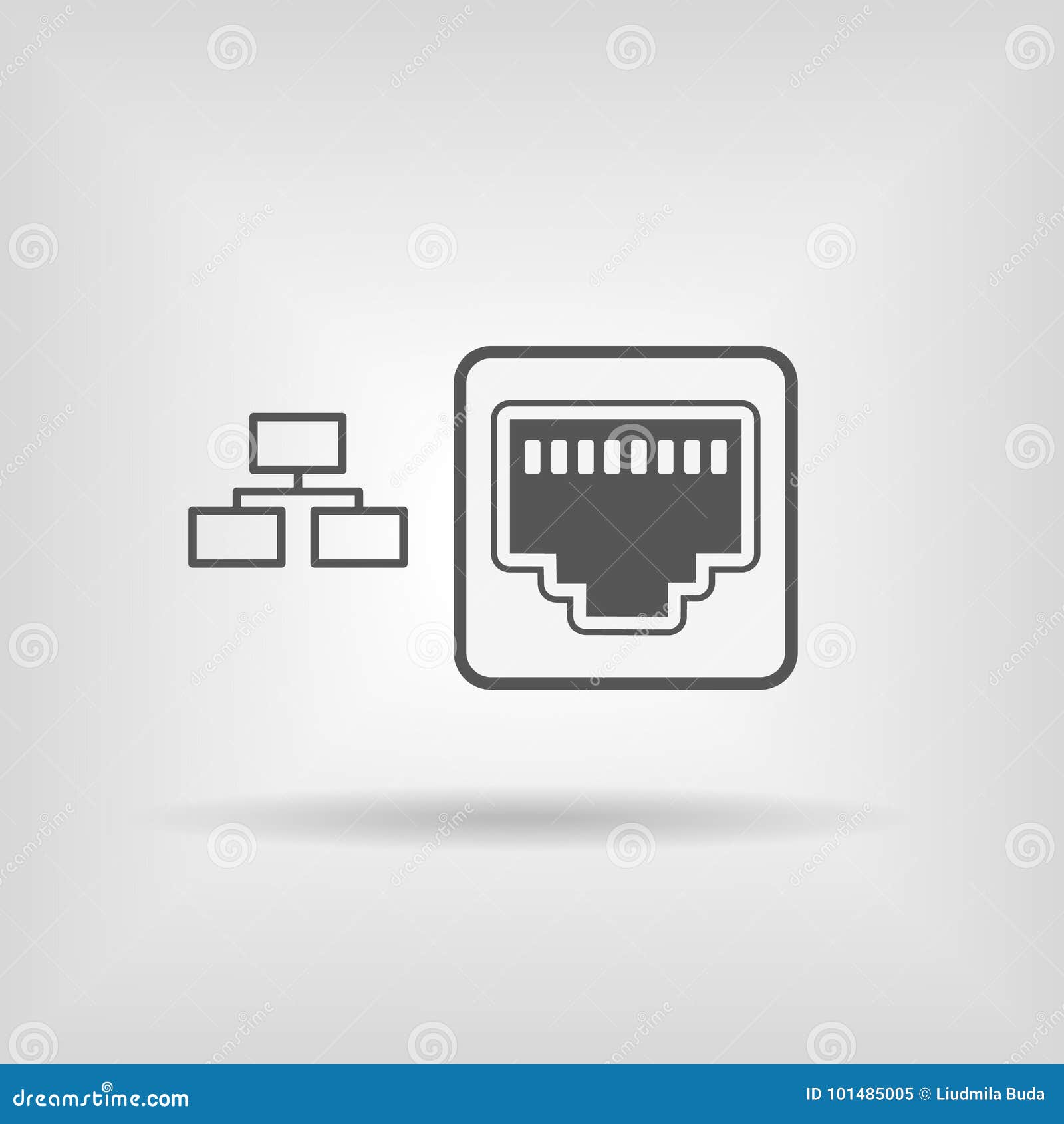 Ethernet, icono de la red ilustración del vector. Ilustración de global ...