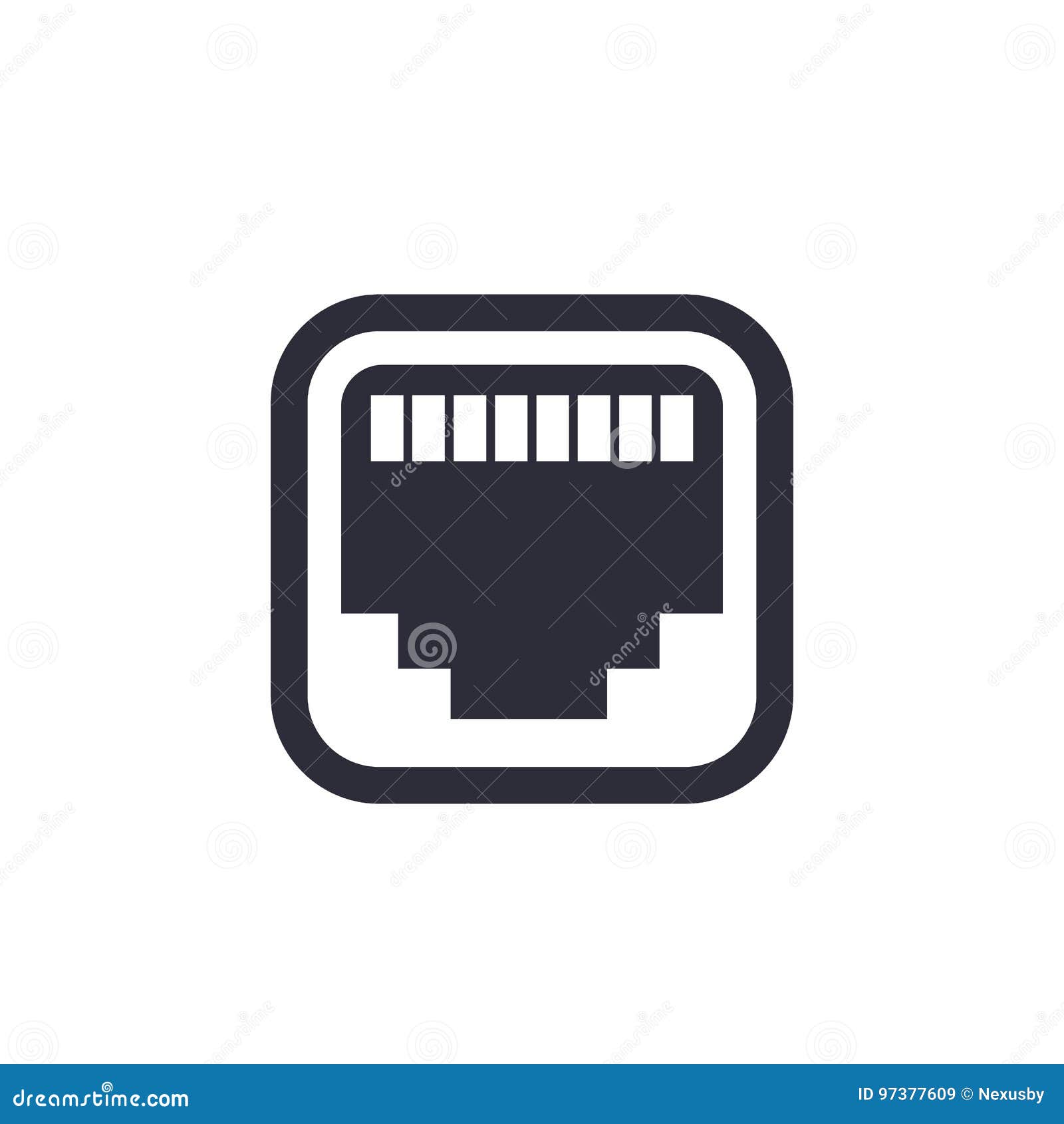 Ethernet, Icono Del Puerto De Red Ilustración del Vector - Ilustración de elemento, internet ...