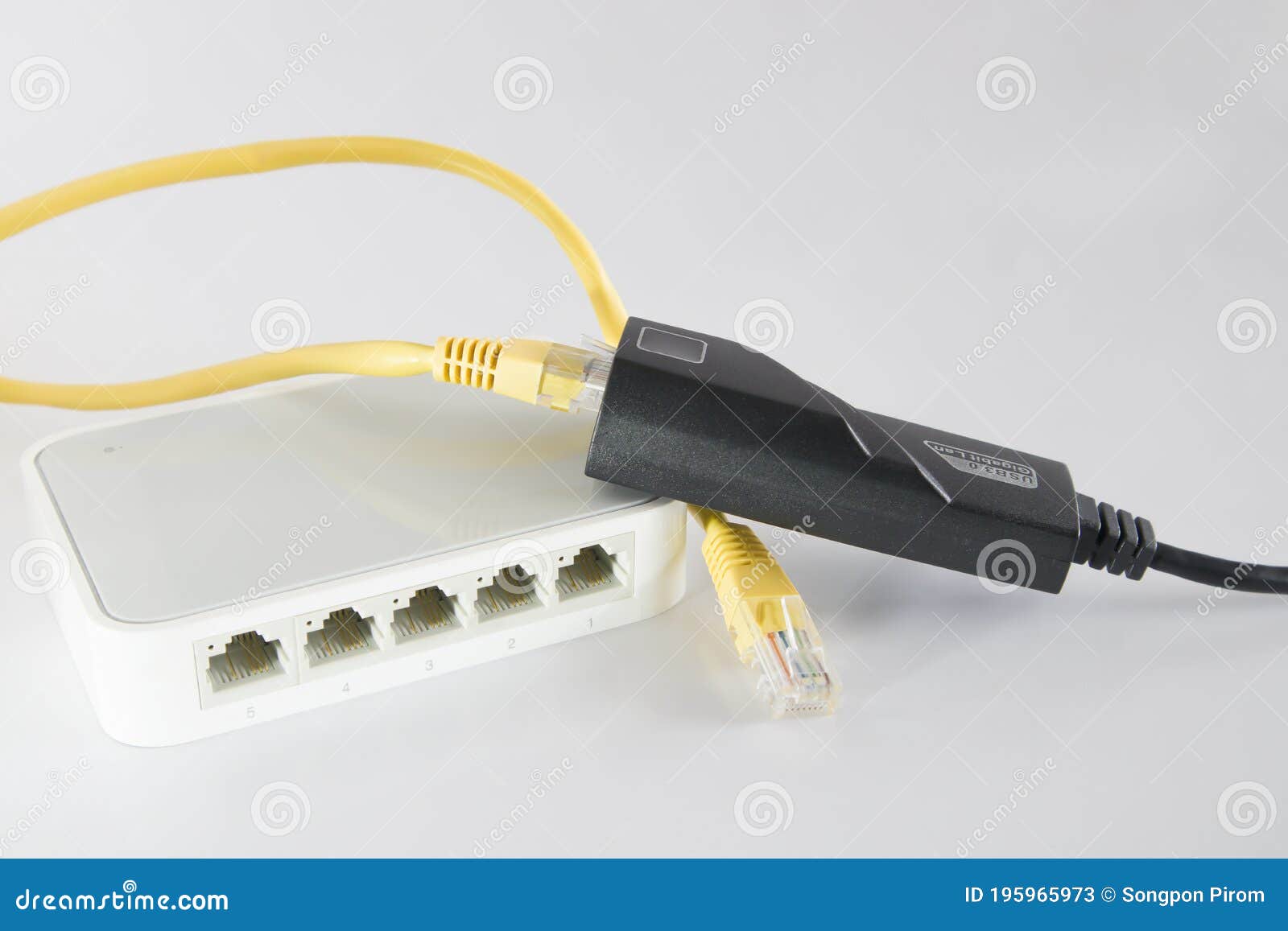 Ethernet Lan 1000 Mbps Adapter USB 3.0 Stock Image - Image of connected ...