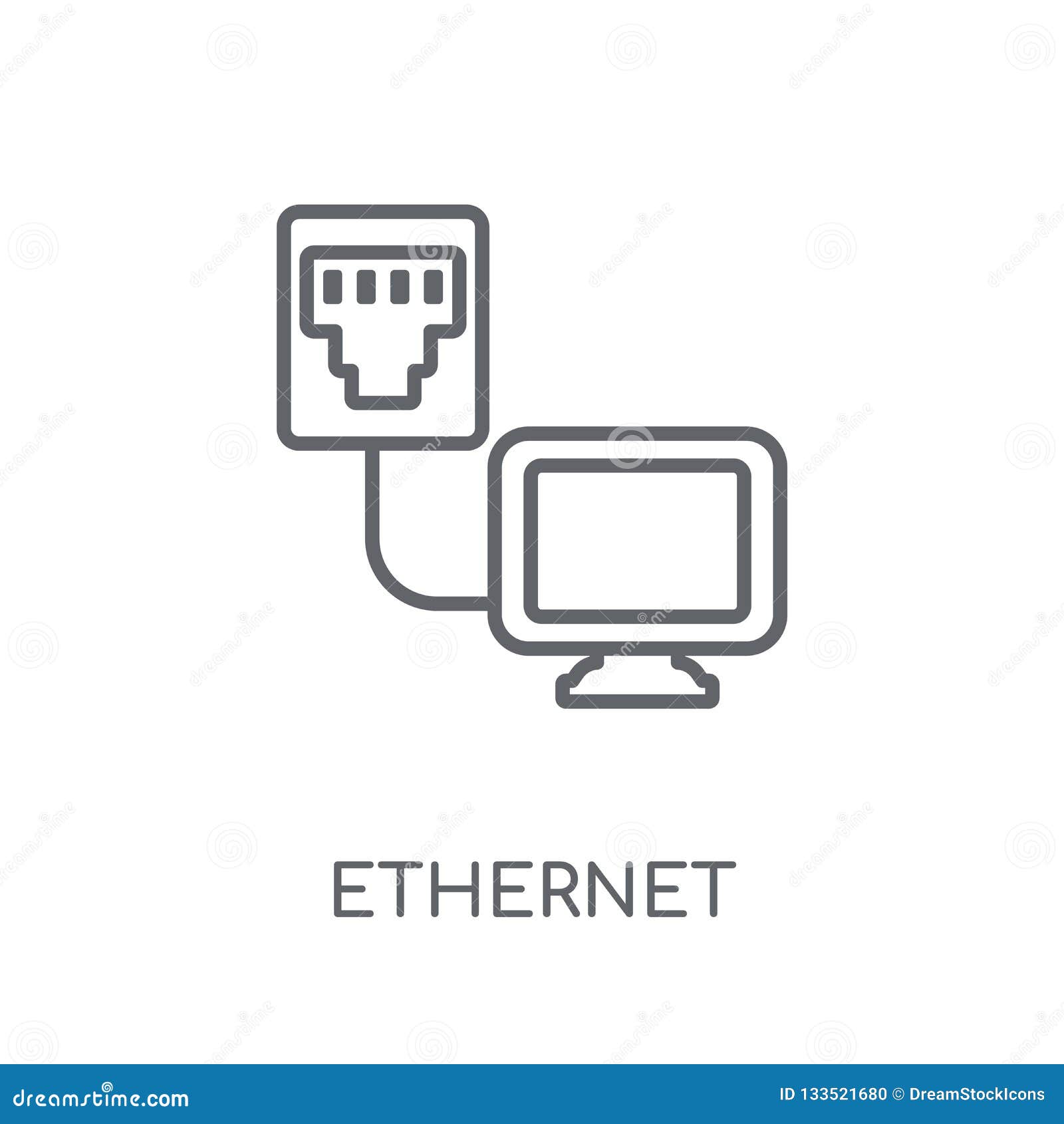 Ethernet Linear Icon. Modern Outline Ethernet Logo Concept on Wh Stock ...