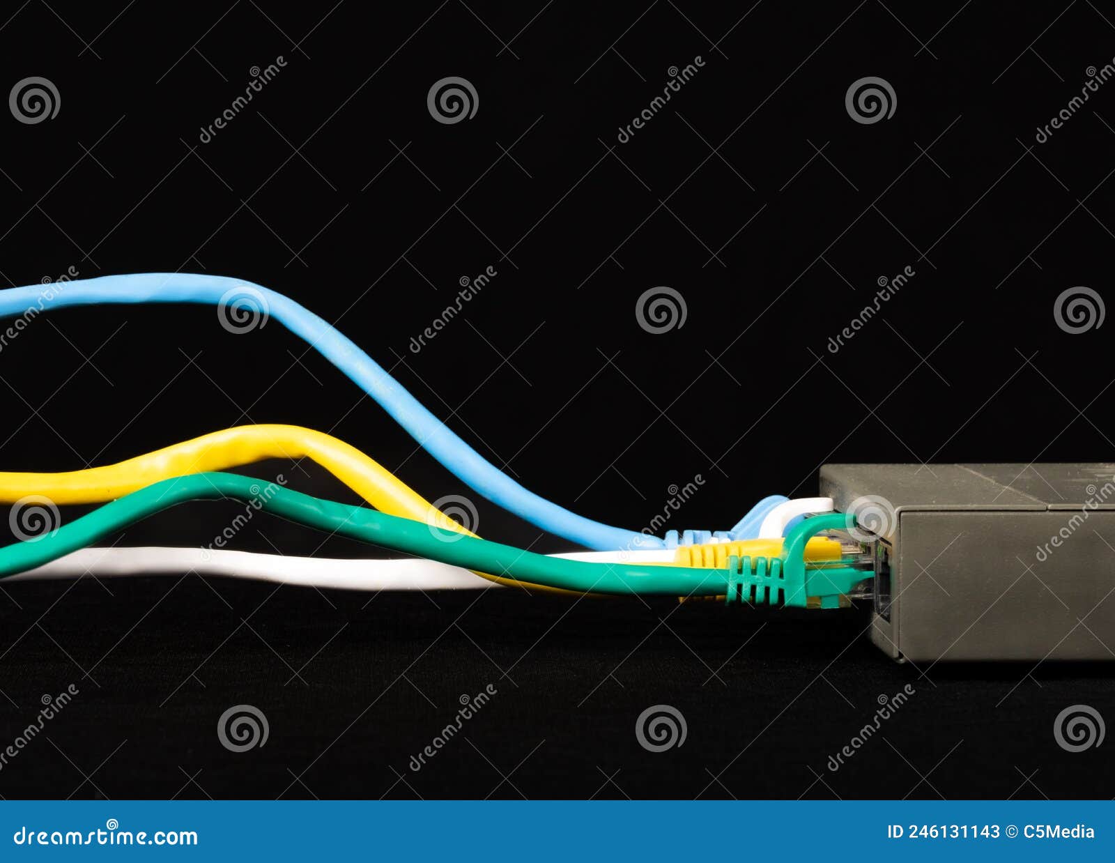 Ethernet Network Cables Plugged into Internet Device Stock Image ...