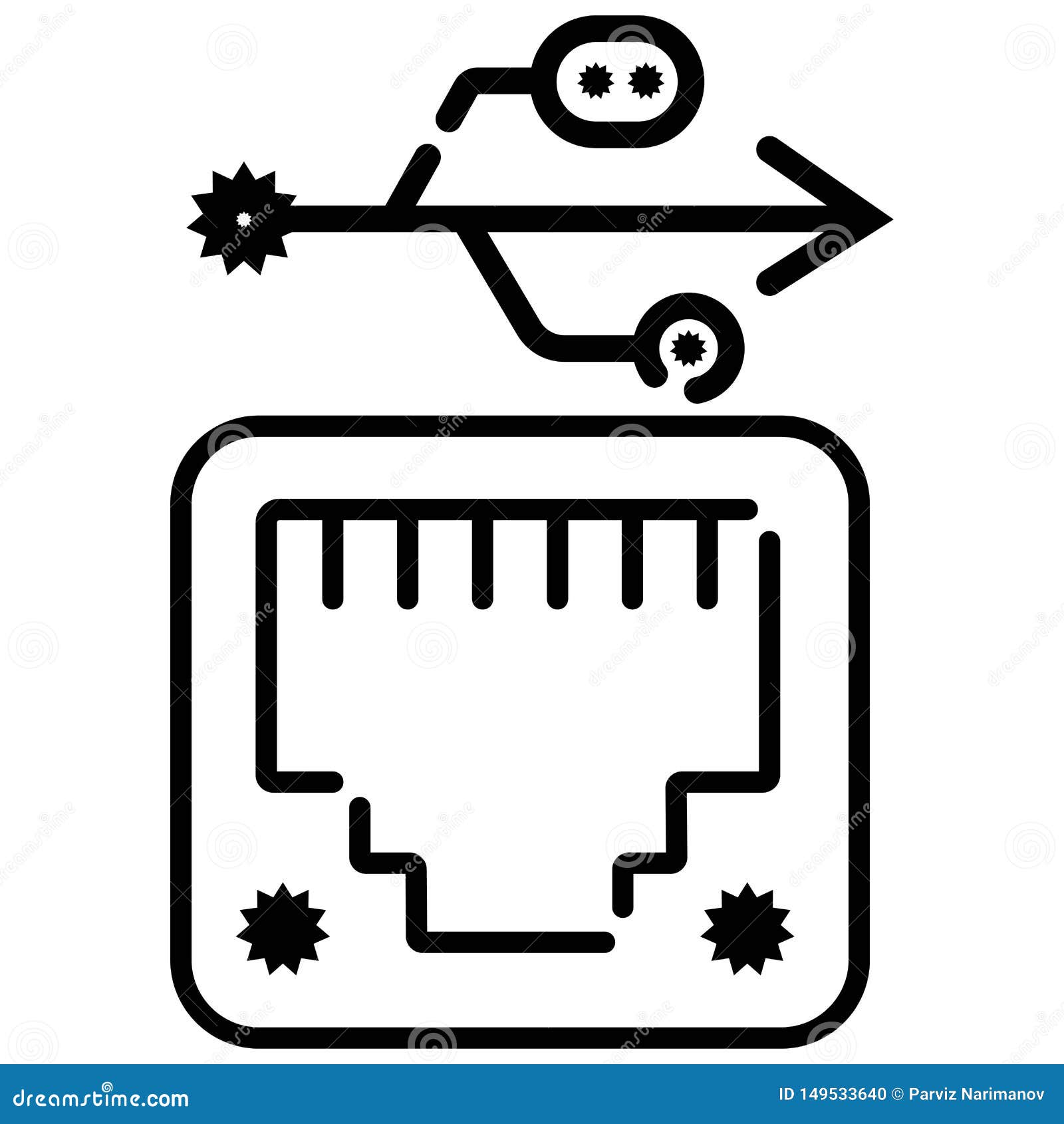 LAN Network Port Line Icon Vector Illustration | CartoonDealer.com ... LAN Network Port Line Icon Vector Illustration | CartoonDealer.com ...