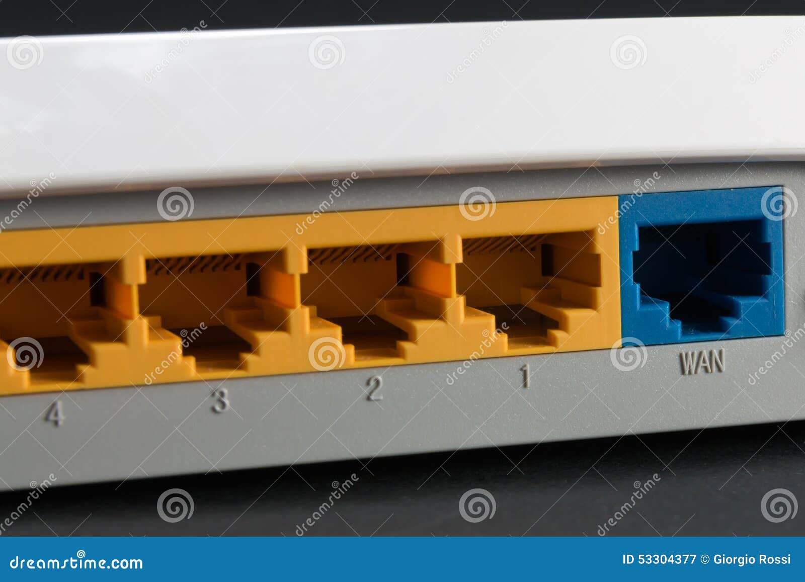 Ethernet Port on the Back of the Router Stock Image - Image of ...