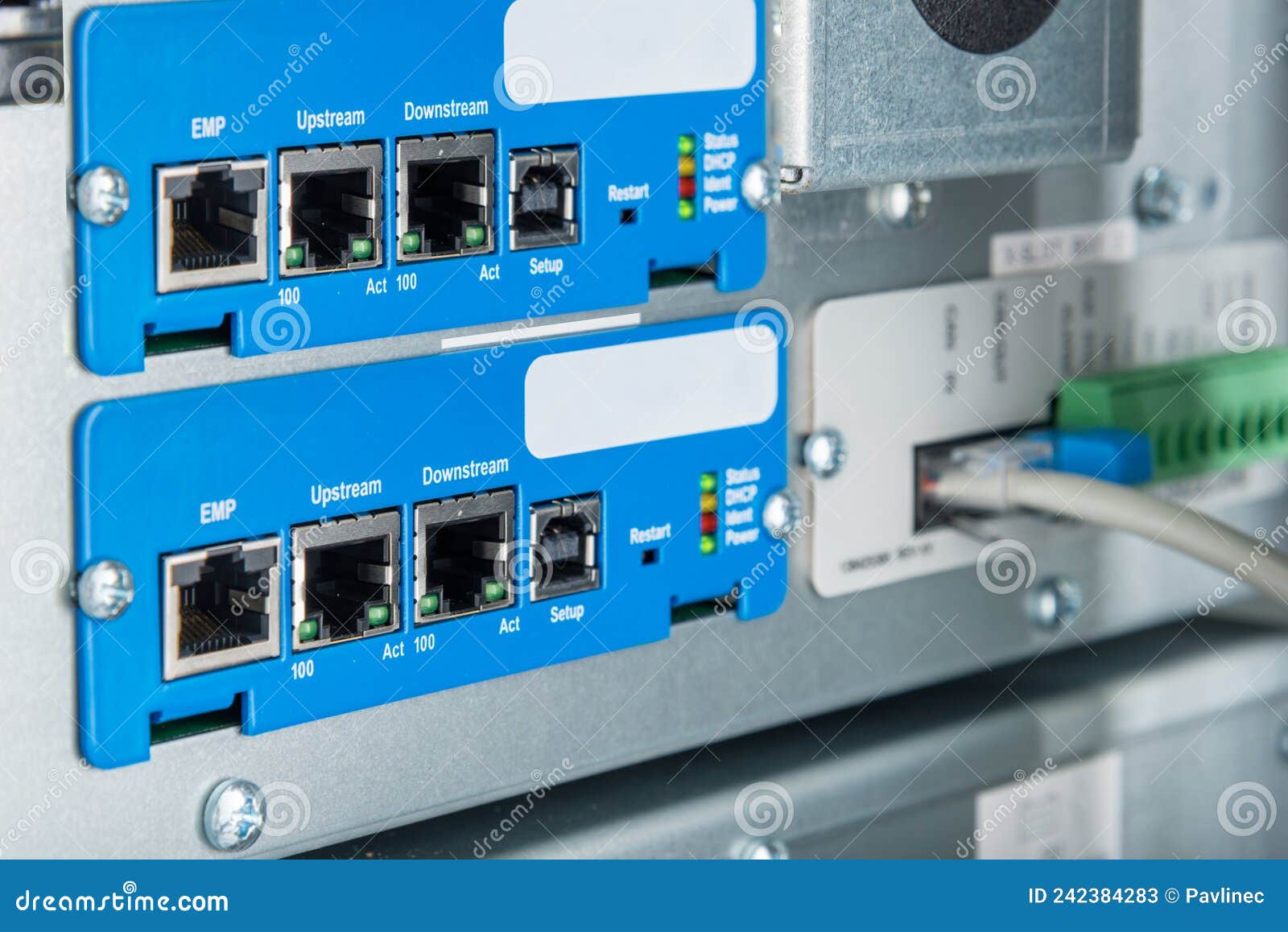 Ethernet Ports on the Panel of UPS Power Supply Stock Image - Image of ...