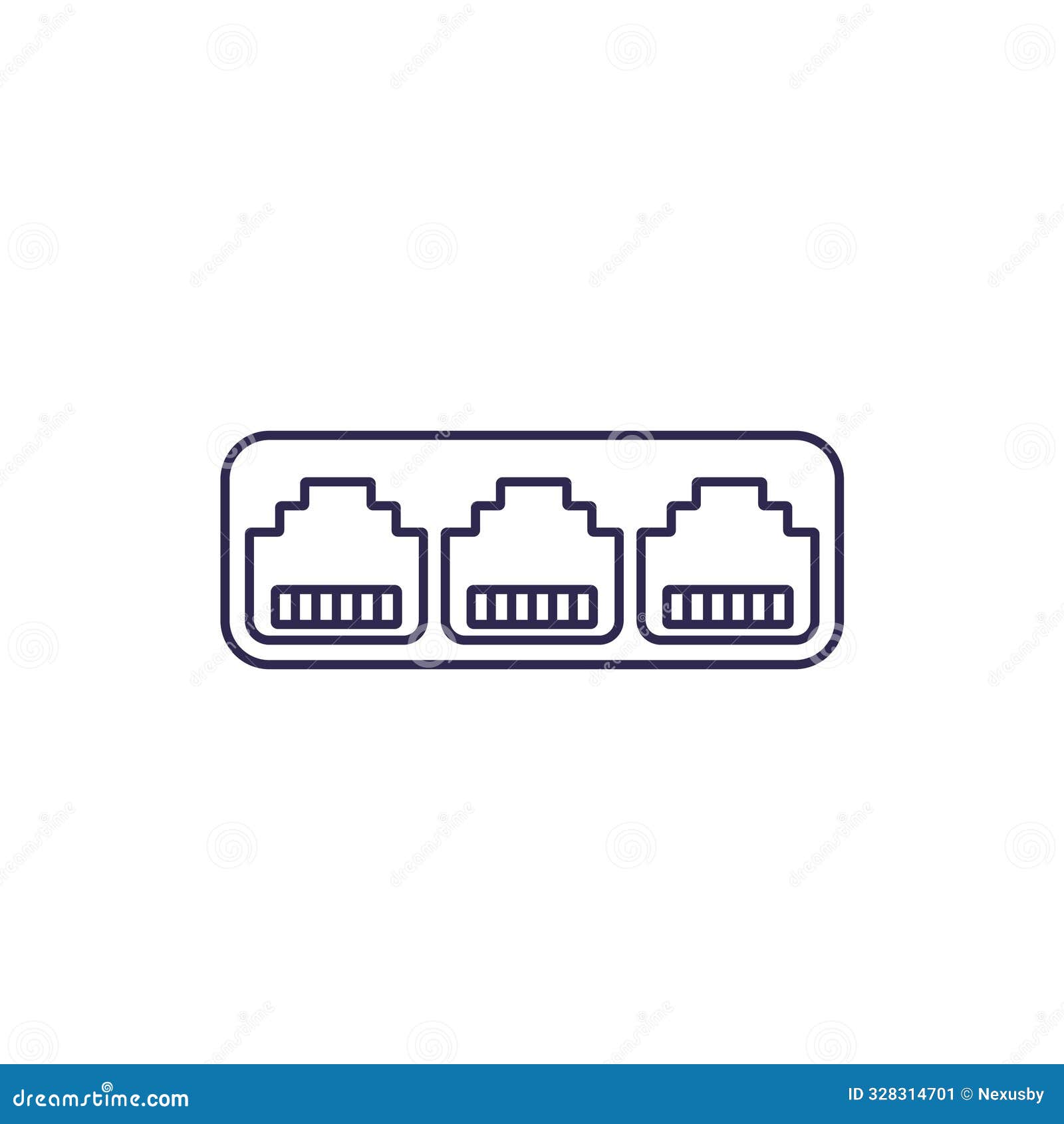 24 Ethernet Ports Patch Panel Set Cartoon Vector | CartoonDealer.com ...