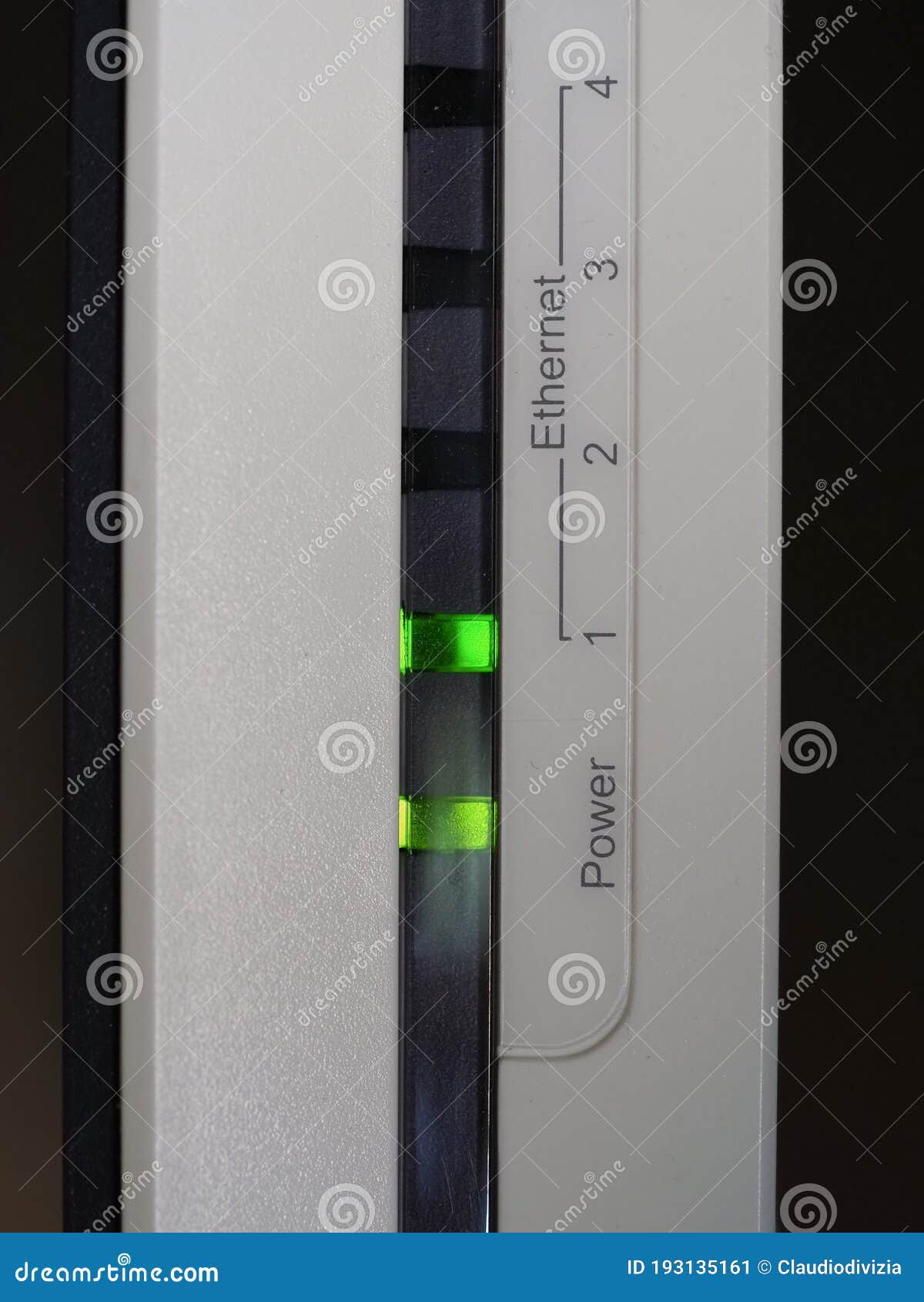 Ethernet and Power Green Led on Modem Router Stock Image - Image of ...