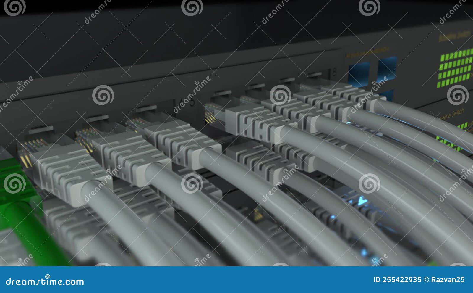 Ethernet Rackmount Switches and Ethernet Cables Stock Video - Video of ...