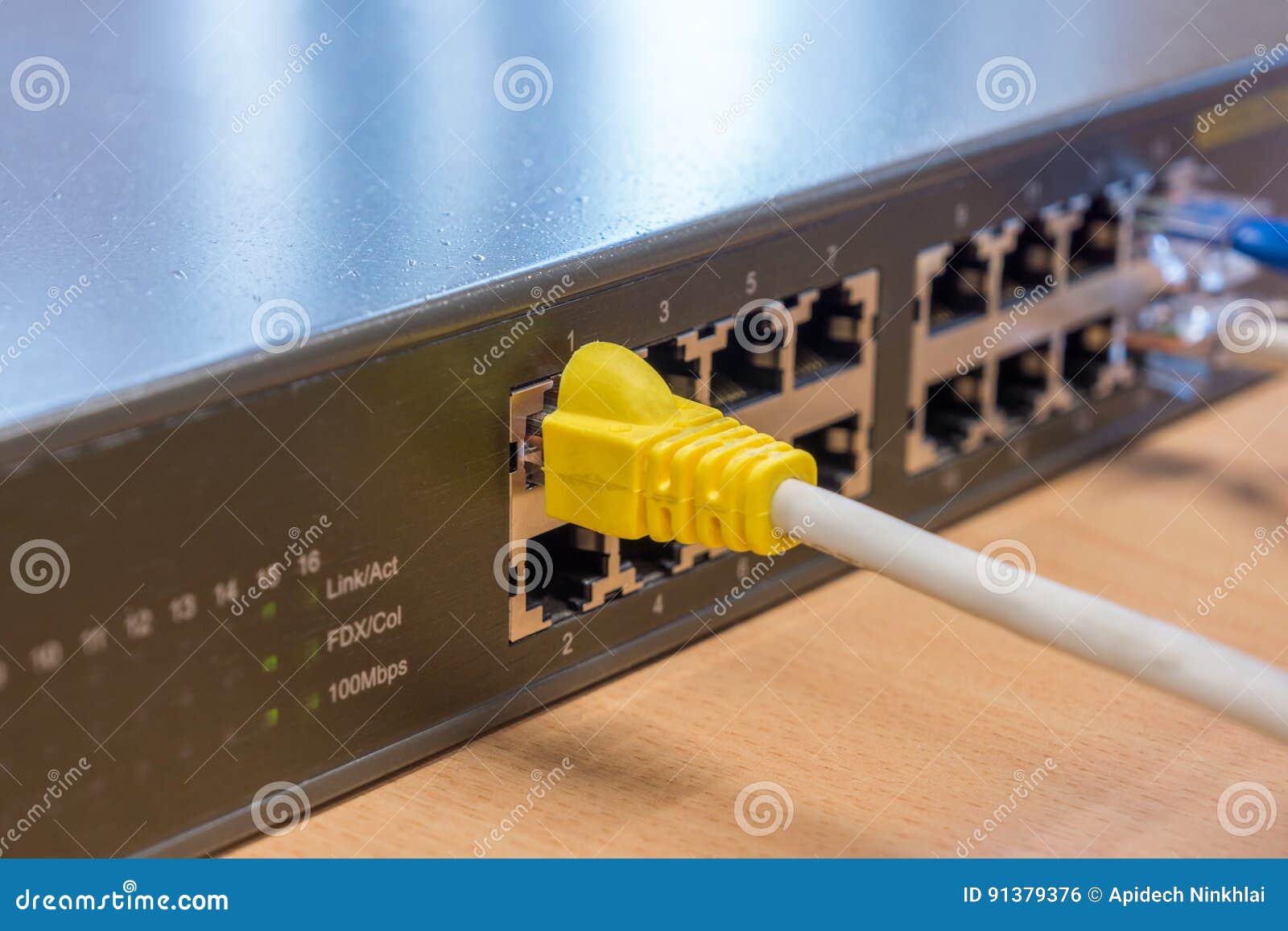 Ethernet RJ45 Cable Plugged into Interface Port of Switch Stock Photo ...