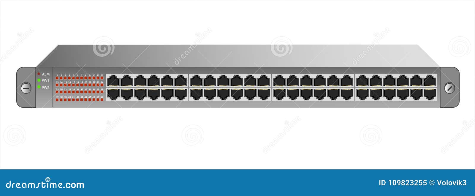 The Ethernet Switch for Mounting with a 19-inch Rack with 48 Ports ...