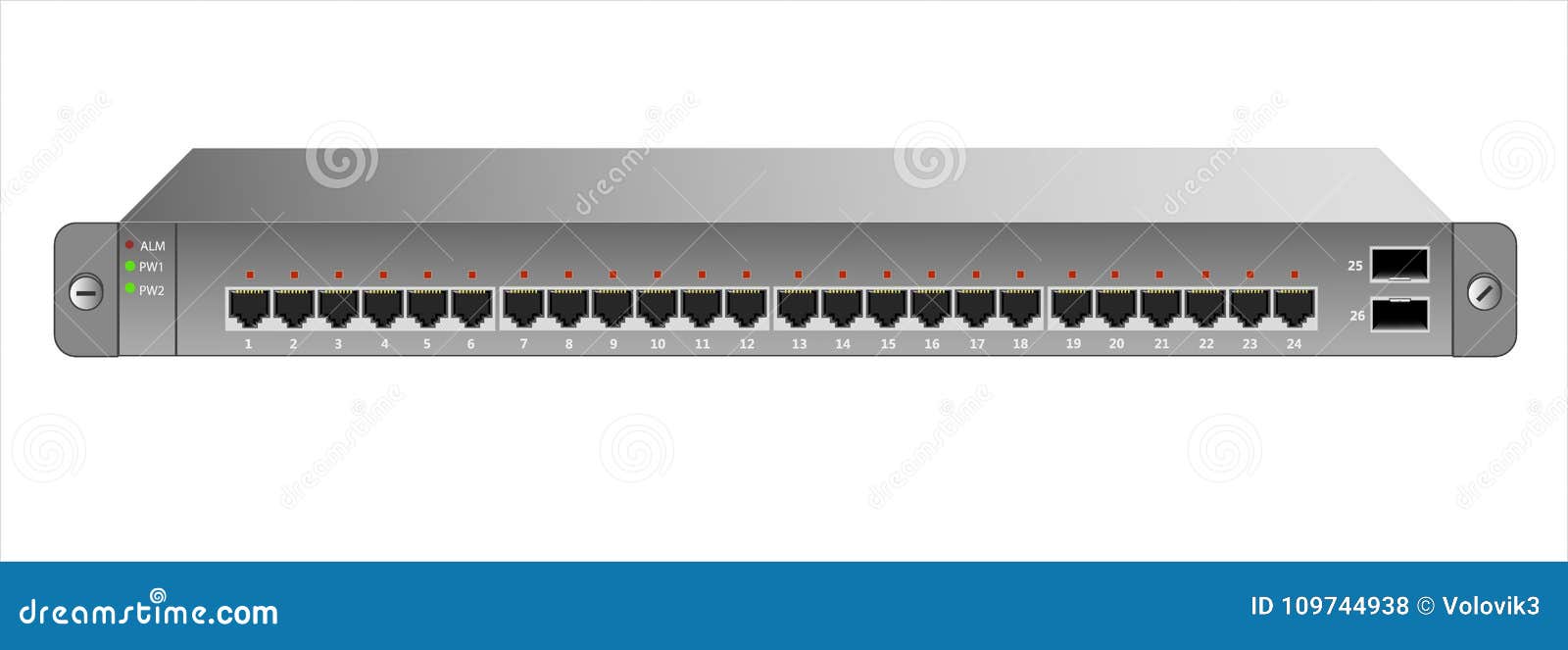 The Ethernet Switch for Mounting with a 19-inch Rack with 26 Ports ...
