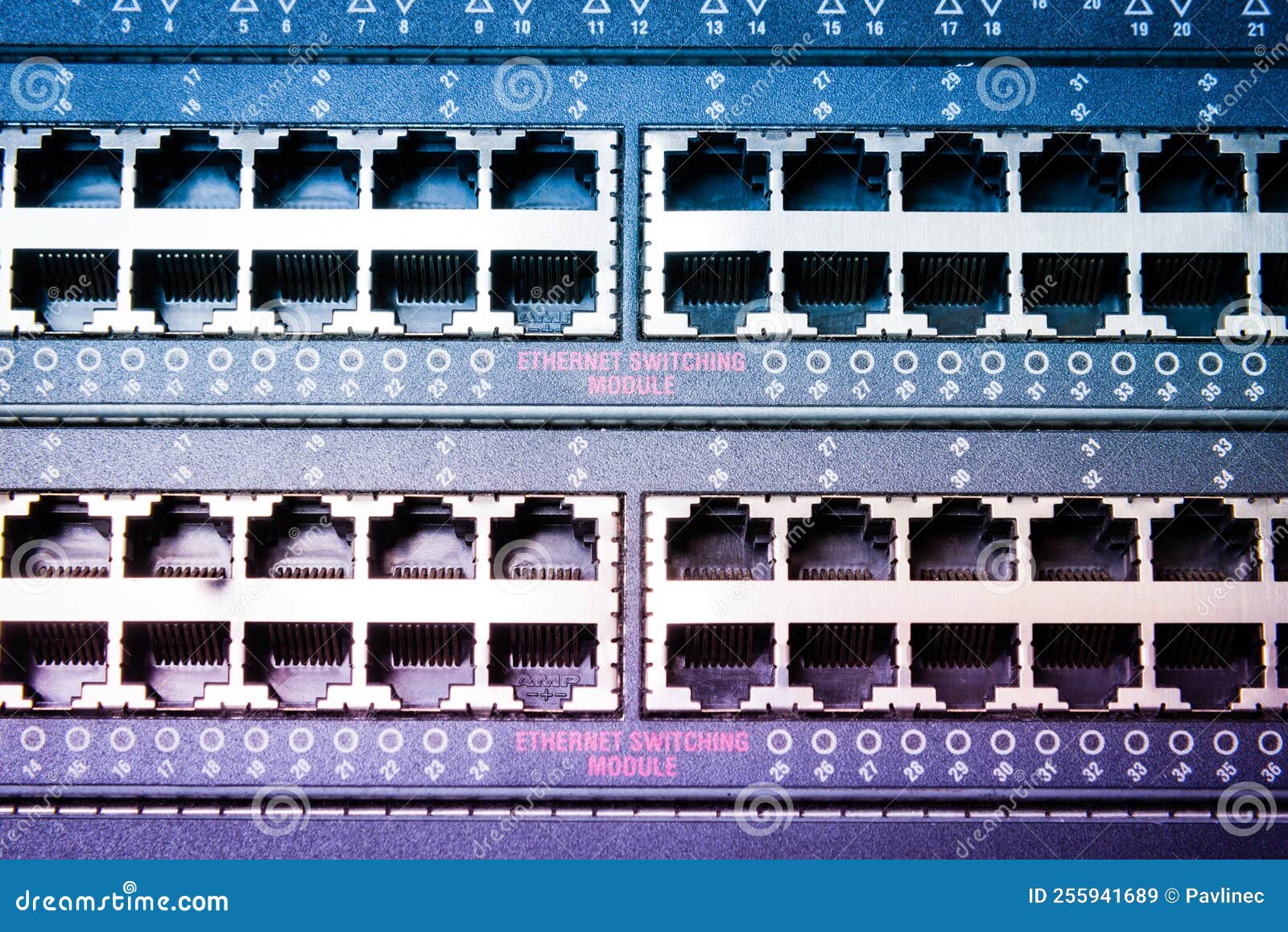 Ethernet Switch Panels Wihout Cables Stock Image - Image of module ...