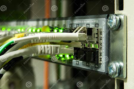 Ethernet switch on a rack stock photo. Image of pair - 20561398