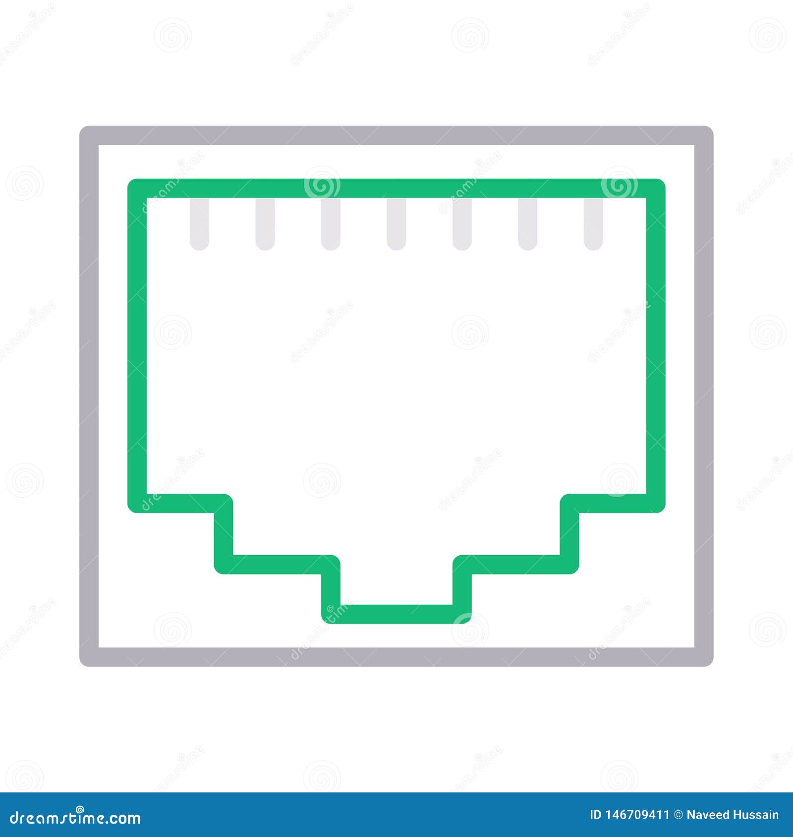 Ethernet Thin Line Color Vector Icon Stock Vector - Illustration of ...