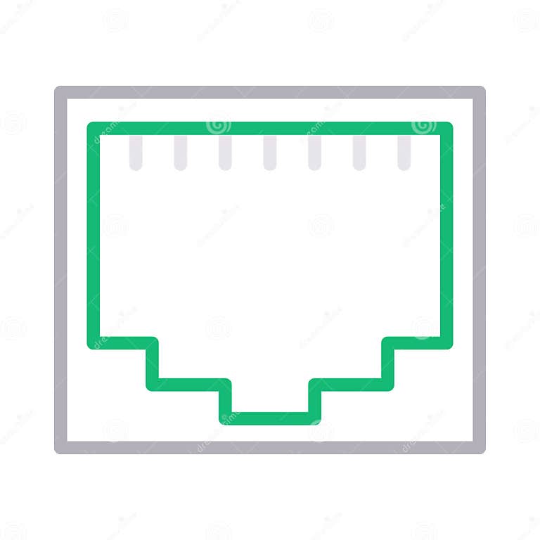 Ethernet Thin Line Color Vector Icon Stock Vector - Illustration of ...