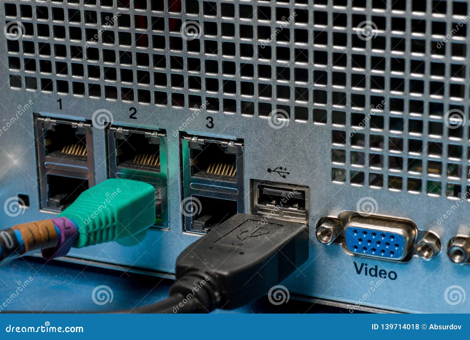 Ethernet and USB Cables Connected To the Server Stock Photo - Image of ...