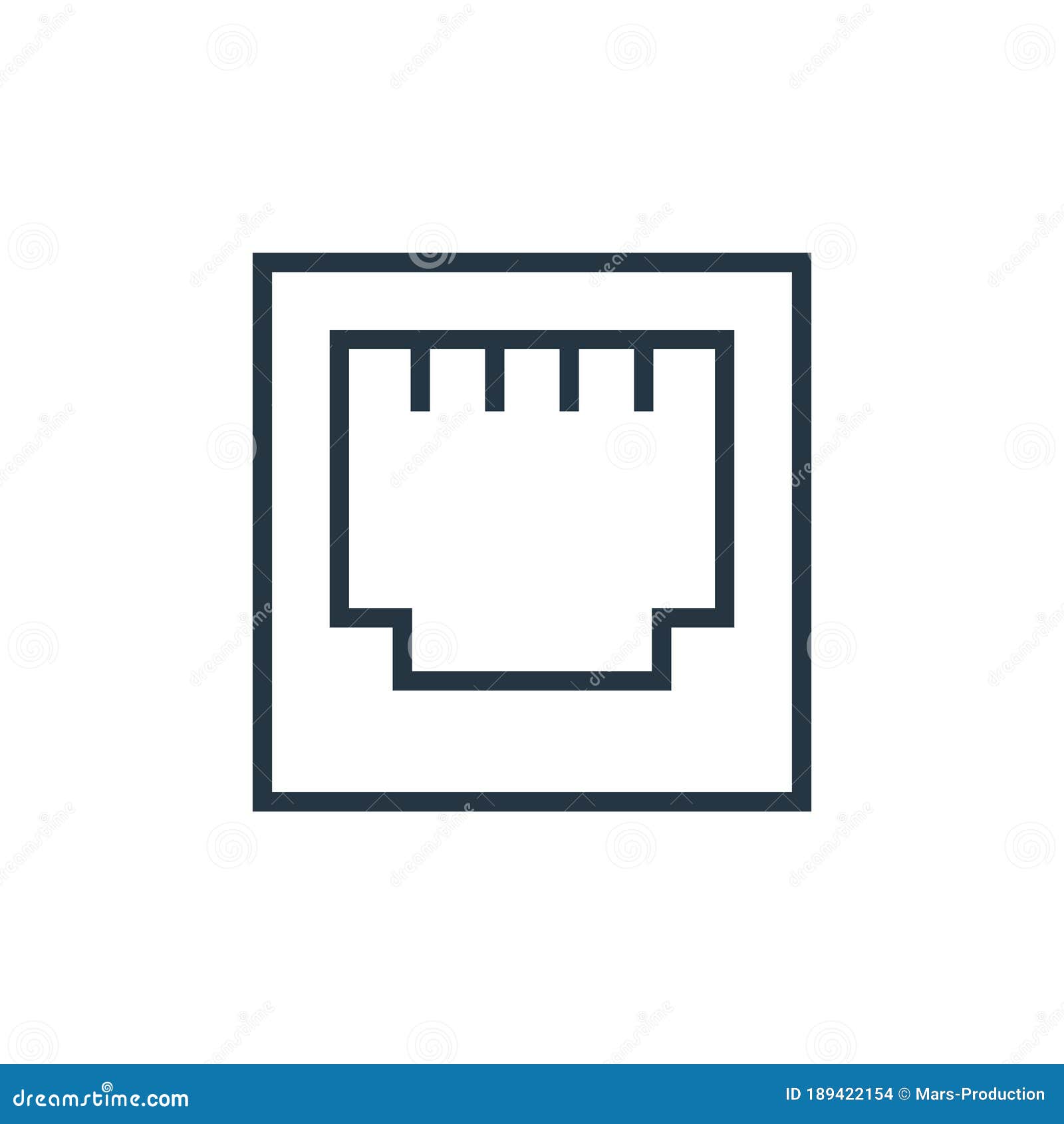 Ethernet Vector Icon Isolated on White Background. Outline, Thin Line ...