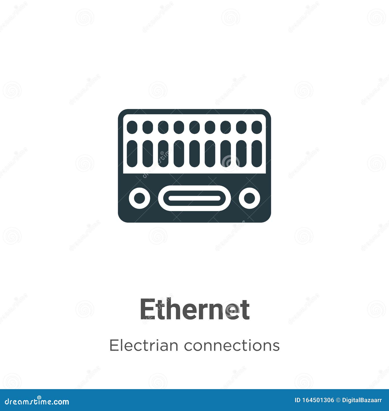 Ethernet Vector Icon on White Background. Flat Vector Ethernet Icon ...
