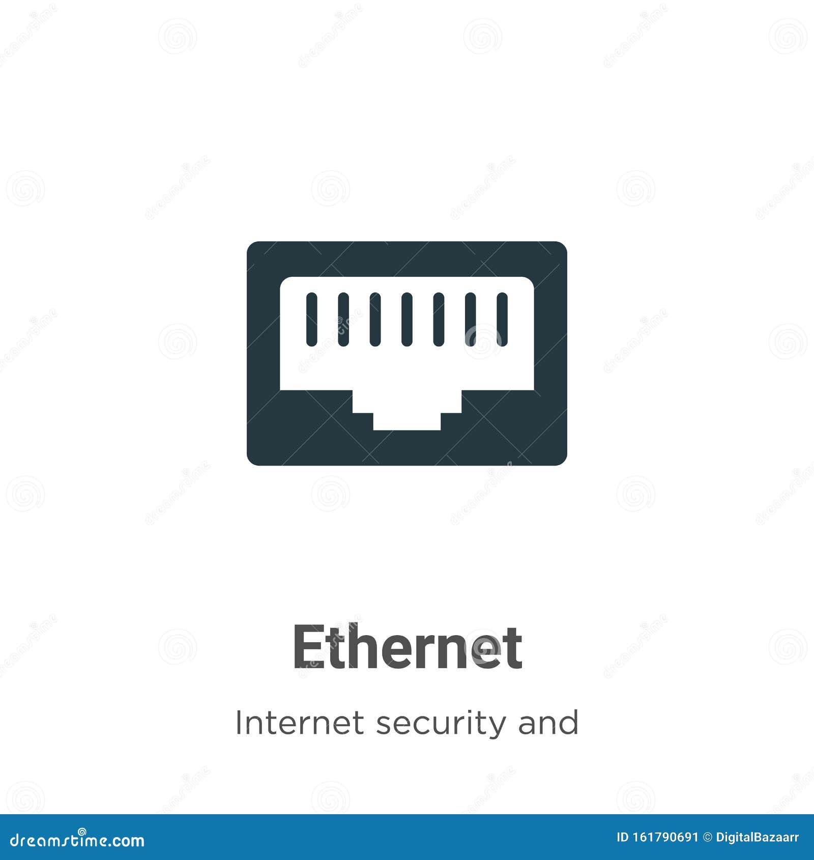 Ethernet Vector Icon on White Background. Flat Vector Ethernet Icon ...