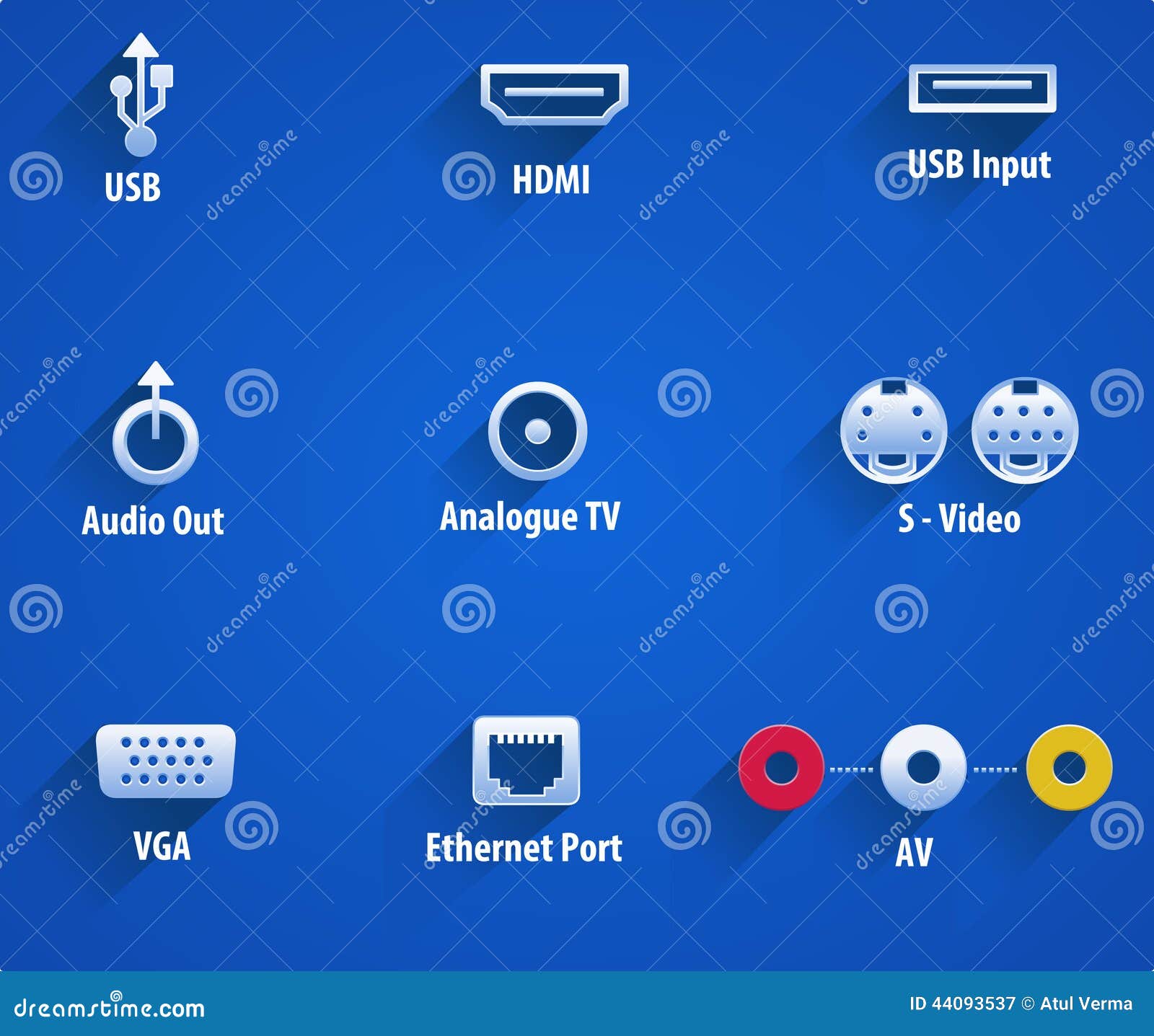 Ethernet Video Ports Signs and Symbols Stock Vector - Illustration of ...