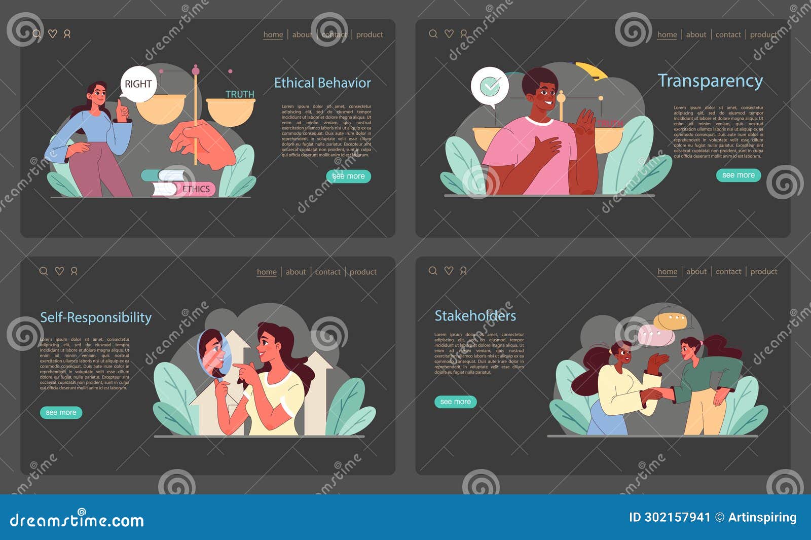 Self-Responsibility Concept. A Person Examines Their Reflection ...