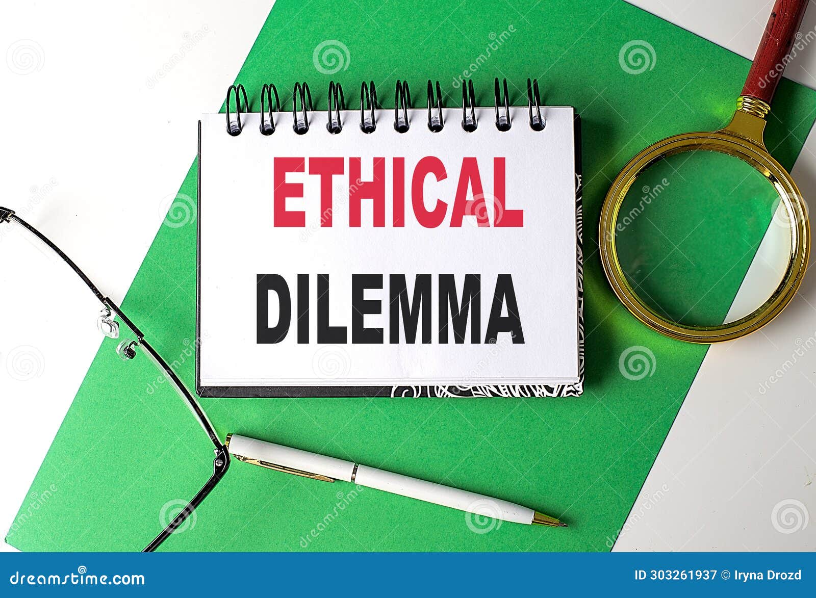 ETHICAL DILEMMA Text on Notebook on Green Paper Stock Image - Image of ...