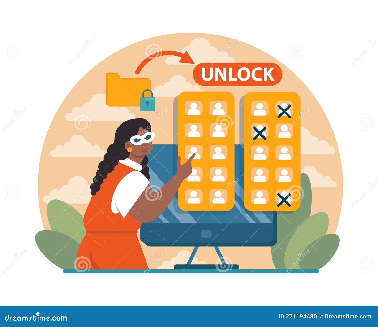 Ethical Hacker. Character Conducting a Security Penetration Test Stock ...