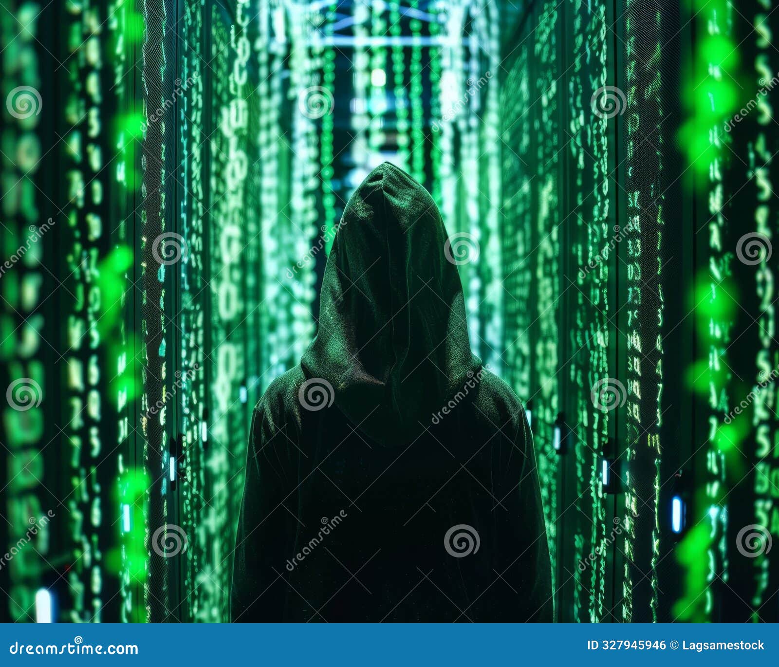 Hacker Infiltrating A Corporate Headquarters To Steal Data Digital Art ...