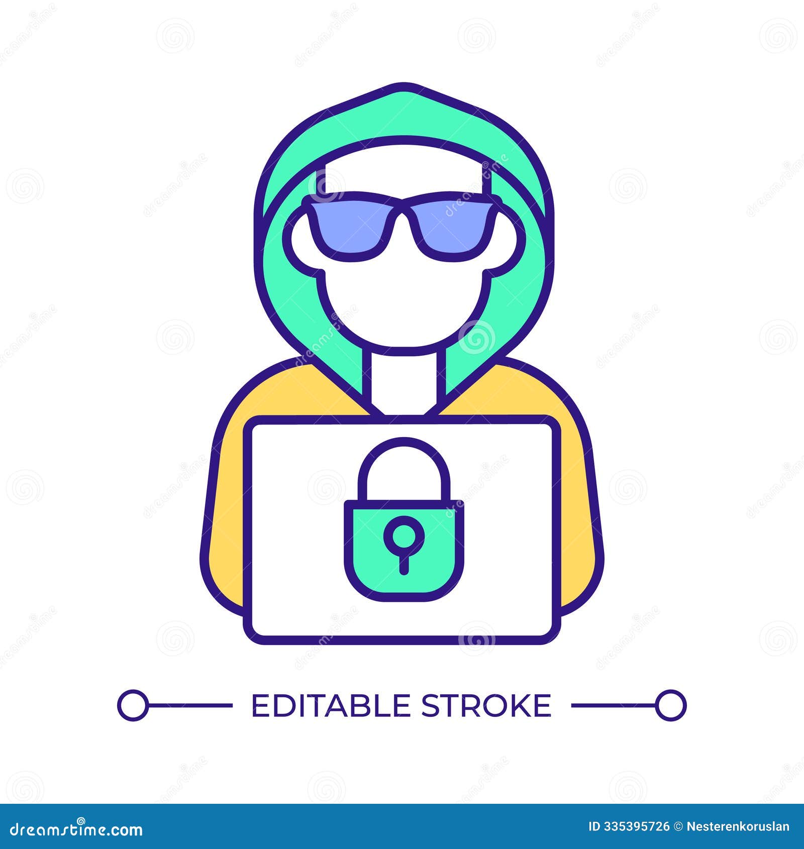 Ethical Hacking RGB Color Icon Stock Illustration - Illustration of ...