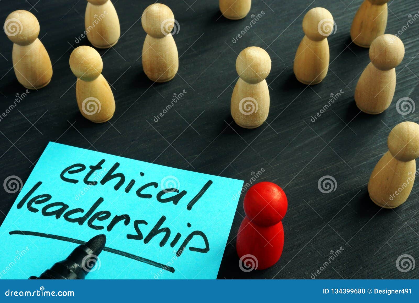 Ethical Leadership. Wooden Figures on a Desk Stock Photo - Image of ...