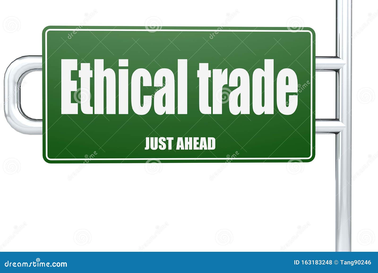 Ethical Trade Word on Green Road Sign Stock Illustration - Illustration ...