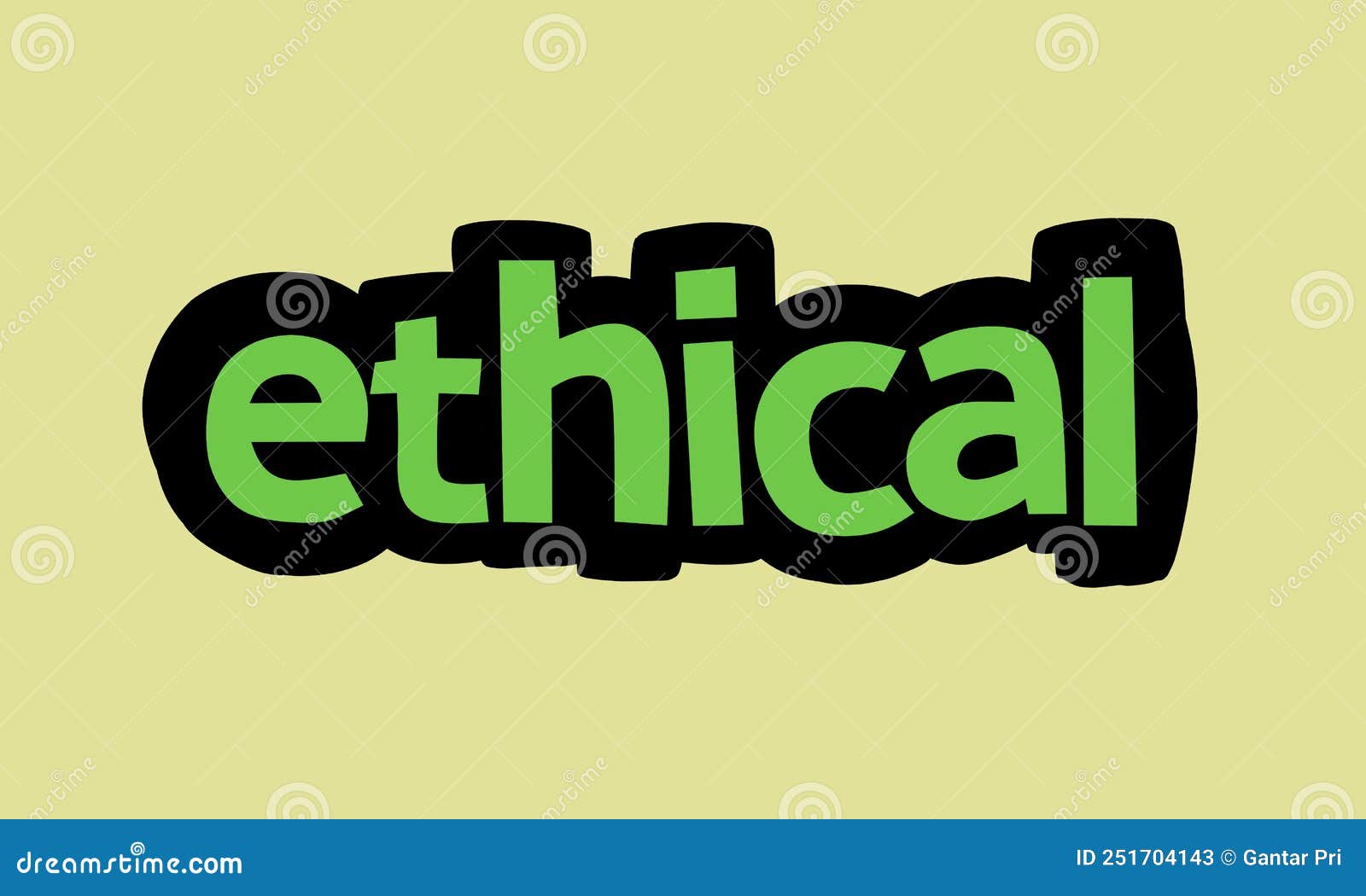 ETHICAL Writing Vector Design on Yellow Background Stock Illustration ...