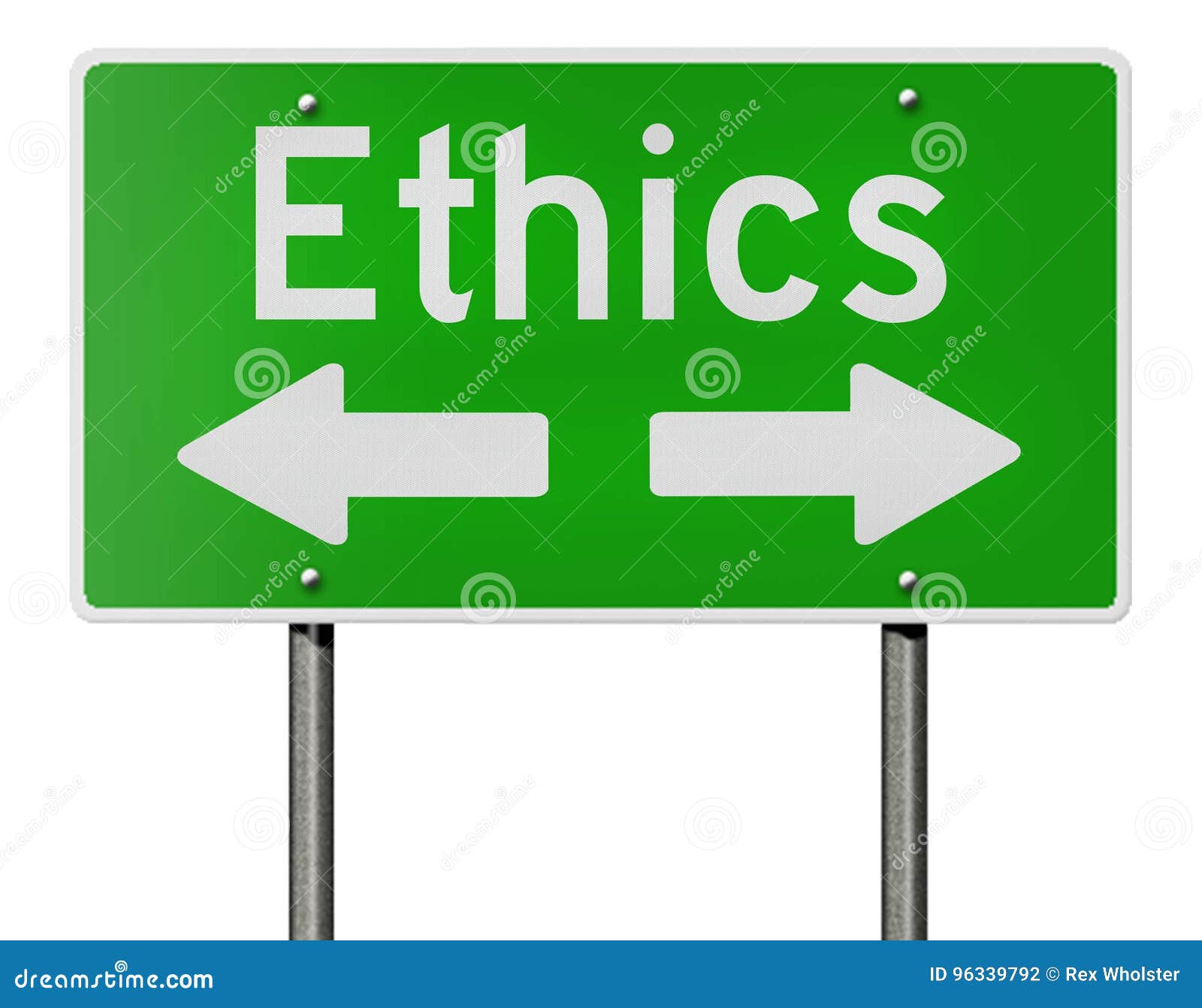 Ethics Two Way Road Sign Right Vs Wrong Good Bad Choice Stock Image ...