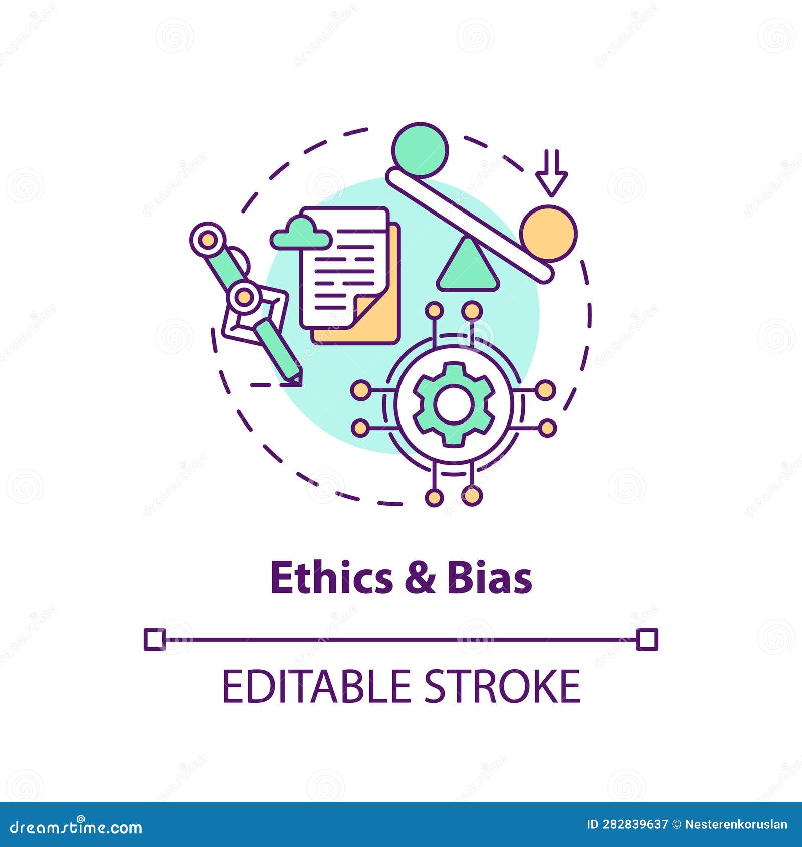 Ethics and Bias in AI Education Concept Icon Stock Vector ...