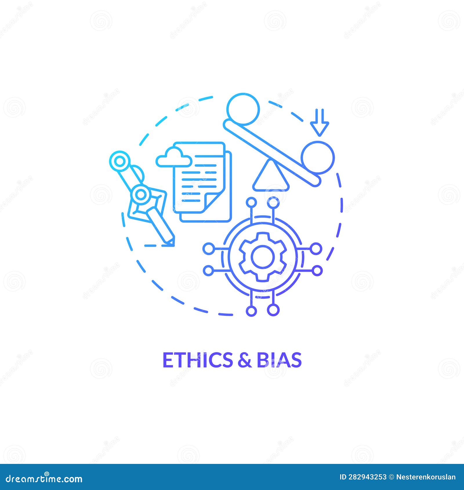Ethics and Bias in AI Education Concept Icon Stock Vector ...