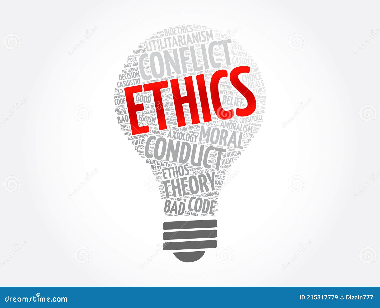Ethics Bulb Word Cloud Collage, Concept Background Stock Illustration ...