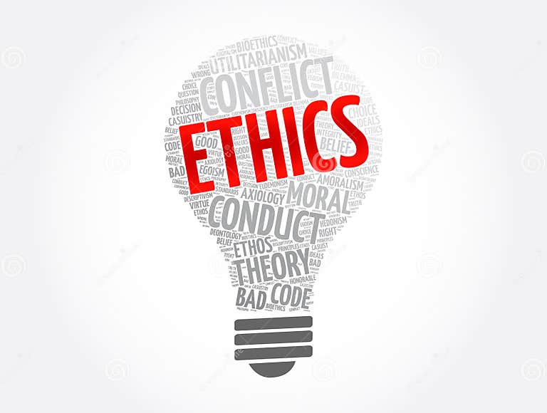 Ethics Bulb Word Cloud Collage, Concept Background Stock Illustration ...