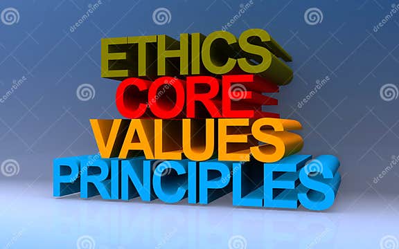 Ethics Core Values Principles on Blue Stock Image - Image of ethic ...